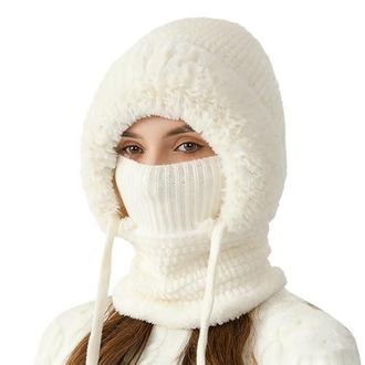 Generic &Eacute;charpe &agrave; capuche - Couvre-visage chaud, chapeaux dhiver pour femme, couvre-visage chaud dhiver et cache-cou pour activit&eacute;s de plein air, bonnet avec 