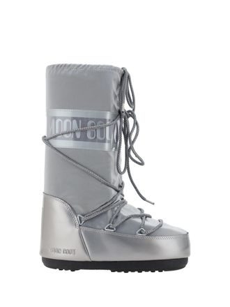 Moon Boot Womens Icon Glance Knee-High Boots Silver Upper: Polyester
