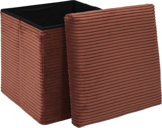 The Home Deco Factory HD0275, Cotele Scott Terra Faltbare Ottoman-Truhe, Weichheit, M&ouml;bel, Sitz, Faltbare Truhe und Bank, 38 x 38 x 38 cm, Sitzh&ouml;he 38 cm, Terrakotta