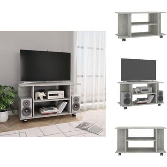vidaXL Vidaxl - TV-Schrank mit Rollen Betongrau 80x40x45 cm Holzwerkstoff - TV-Schrank - Holzwerkstoff M&ouml;bel - Wohnraum Dekoration - Regal - Fernseher Stand