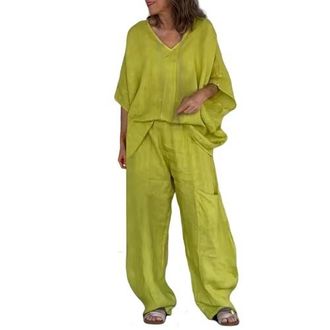 Generic Tenues da&eacute;roport pour femmes 2026 automne 2026 - Deux tenues dautomne 2026 - Pull &agrave; manches longues et col en V - Haut et pantalon long - Surv&ecirc;tement 