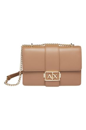 A|X Armani Exchange Womens Jodie, Sustainable, Gold Chain Shoulder Strap Crossbody M, Dark Pisco
