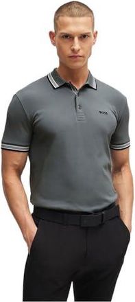 BOSS Hommes Paddy Polo Paddy en piqu&eacute; de Coton avec sous-col logot&eacute;