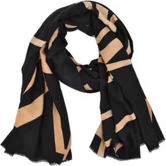 styleBREAKER &Eacute;charpe pour femme avec motif lignes graphiques | Douce &eacute;charpe dhiver XXL | Grande &eacute;tole avec design &agrave; lignes g&eacute;om&eacute;triques, accessoire automne hiver,