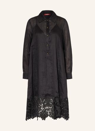 Max Mara Max Mara Studio Hemdblusenkleid Mela Mit Lochspitze schwarz