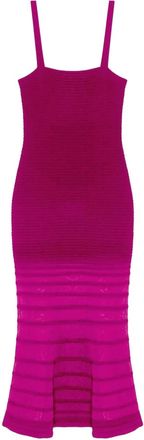 SIMKHAI Geripptes Vallarie Midikleid - Rosa