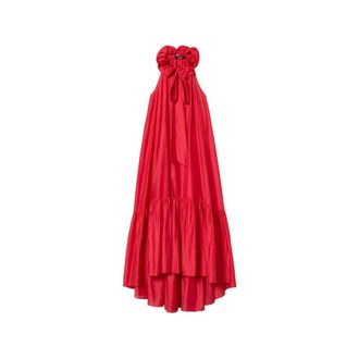 Twinset Femme, Robes, Rouge, Taille: 38 FR Voile Ruffle Maxi Dress
