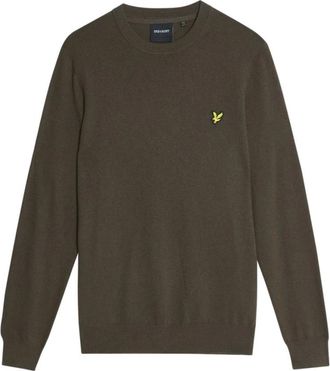 Lyle & Scott Homme, Pulls, Brun, Taille: S Pull Ras du Cou en Coton M&eacute;rinos