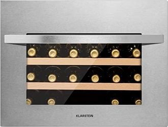 Klarstein Klarstein Cave a Vin Encastrable, Caves &agrave; Vin de Conservation de 51L, Porte Basculante, Cave a Vins &agrave; Zone Unique, Bar Int/Ext, Frigo Vin, Cave a Vin 