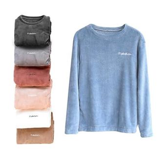 Generic Haut en polaire &agrave; col rond pour femme - L&eacute;ger et chaud - Col rond - Manches longues - Pull ample tendance - Pull thermique en polaire douce - Conforta