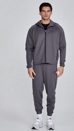 Siksilk Hoodie SikSilk Herren Grauer Full Zip Kapuzenpullover