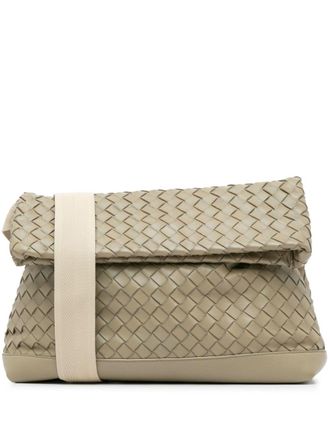 Bottega Veneta sac à bandoulière Intrecciato Fold Over (2012-2023) - Marron