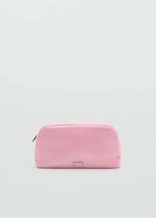 Mango Trousse de toilette satin&eacute;e &agrave; double poche rose - Femme - Taille unique - MANGO