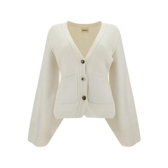 Khaite Scharlachroter Kaschmir-Cardigan mit V-Ausschnitt - - Knitwear - Damen - Wei&szlig; - S