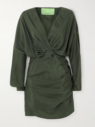 Gauge81 Asuka Minikleid Aus Seidensatin - Gr&uuml;n