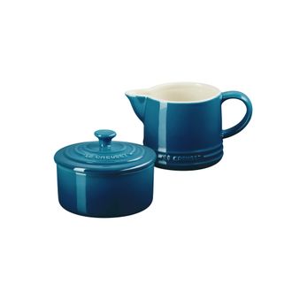 LE CREUSET Le Creuset Stoneware Signature Deep Teal Cream & Sugar Set, Creme: 300 ml, Zucker: 8 oz