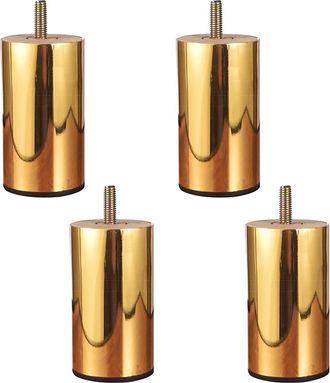 Generic 4 Schwarze, Runde Ersatzf&uuml;&szlig;e F&uuml;r Sofas Und Couches, Massivholz-M&ouml;belbeine, Vorgebohrte M8-Schrauben, Schrankf&uuml;&szlig;e, F&uuml;r Kommoden, Hocker Und St&uuml;hle(Gold