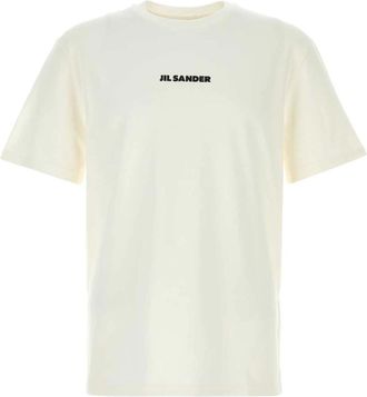 Jil Sander Homme, Tops, Blanc, Taille: L T-shirt &agrave; col rond