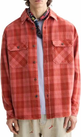 Scotch & Soda Herren Overshirt Washed Denim Kariert, Rot kariert 610, M