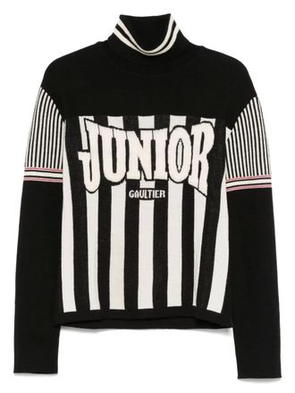 Jean Paul Gaultier pull à détails rayés (années 1990) - Noir