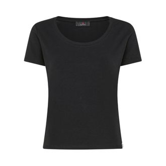 Peuterey Femme, Tops, Noir, Taille: 40 FR T-shirt en Coton Stretch Noir