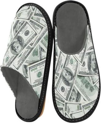 HMZXZ Pantoufles amusantes en forme de dollar américain pour homme et femme - Chaussons dintérieur pour la maison, la chambre à coucher, les voyages, multic