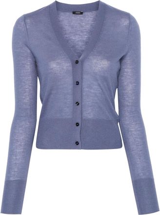 Joseph cardigan en maille fine - Bleu