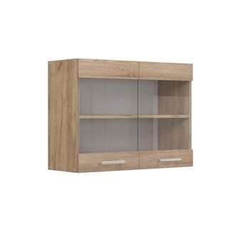 Vicco Meuble de Cuisine Haut vitr&eacute; R-Line, Sonoma, 80cm