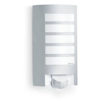 Steinel Applique ext&eacute;rieure avec d&eacute;tecteur de mouvement Steinel l 12 s 657918 Ampoule &agrave; &eacute;conomie d&eacute;nergie, led E27 60 w argent W77321