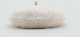 Mango Bonnet en laine m&eacute;lang&eacute;e &eacute;cru - Femme - Taille unique - MANGO