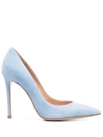 Gianvito Rossi Spitze Pumps aus Wildleder - Blau