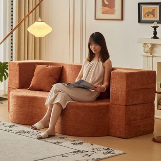 Generic Kompressionssofa im Wohnzimmer, zusammenklappbares Schlafsofa aus komprimiertem Schaumstoff, kleine Sofas for kleine R&auml;ume, waschbarer Bezug, for Wohn