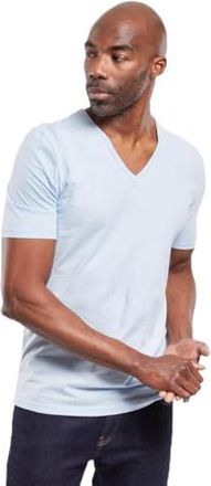 Armor Lux T-Shirt col V - Coton l&eacute;ger Biologique Azur L