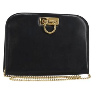 Ferragamo Sac bandouli&egrave;re en cuir Pre-owned - Femme - Pre-owned - Noir - Taille: ONE Size