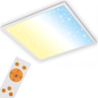 Briloner Leuchten - LED Panel, Deckenlampe inkl. Sternendekor, Deckenleuchte dimmbar, Farbtemperatursteuerung (CCT), inkl. Fernbedienung, 36 Watt, 3.800 Lumen,