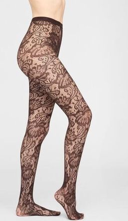 Calzedonia Netzstrumpfhose Mit Blumenmuster Braun