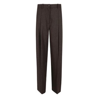 Ralph Lauren Clarice Full Length Pleated - - Trousers - Damen - Braun - 2XS