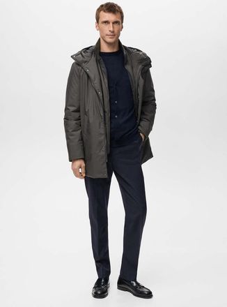 Mango Parka matelass&eacute;e d&eacute;perlante et amovible gris - Homme - XXL - MANGO MAN
