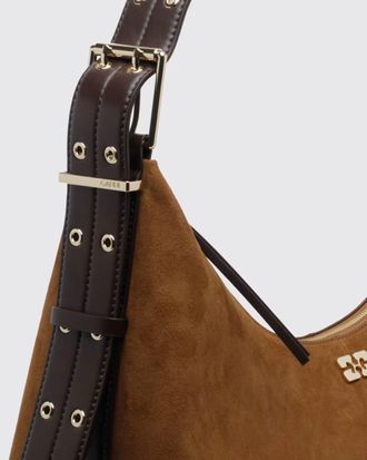 Ganni Recycled Leather Hobo Bag - Brown