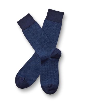 CHARLES TYRWHITT Socken mit Hahnentrittmuster - Marineblau & Kobaltblau