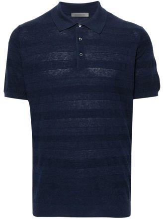 Corneliani polo en maille nervurée - Bleu