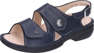 Finn Comfort Milos Atlantic (Blau) - Sandale mit Loser Einlage - Damenschuhe Sandale bequem/lose Einlage, Blau, Leder (nube) Komfort Sandalen f&uuml;r Damen