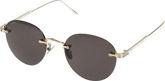 Cartier CT0393S Gold Titanium Round Sunglasses - Gold
