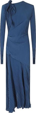 Victoria Beckham Knielanges Kleid - Blau