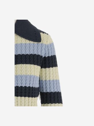 Guest In Residence Womens Knit Kirby Silk And Cotton Multicolour Knitwear Sweater