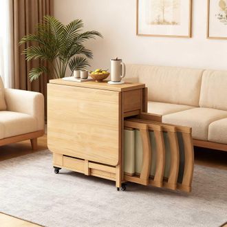 Generic Klappbarer Esstisch Aus Massivholz Mit Schublade for K&uuml;che, Esszimmer, Wohnzimmer Und Restaurant