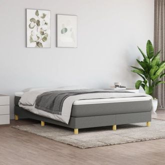vidaXL Sommier &agrave; ressorts de lit Gris fonc&eacute; 140x190 cm Tissu