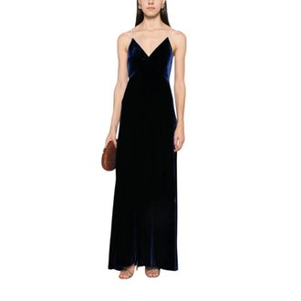 Forte_Forte Robe longue en velours My Dress Night - Femme - Robes - Bleu - Taille: 40 FR