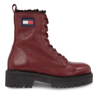 Tommy Jeans Schn&uuml;rschuhe Tommy Jeans Tjw Urban Tumbled Ltr Wl EN0EN02317 Dunkelrot
