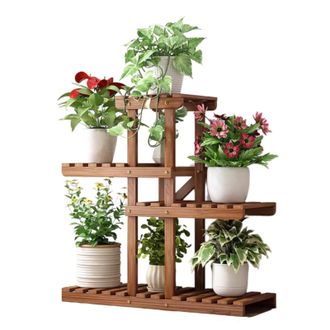 Generic Pflanzenregal Holz, Blumenregal Mit 4/5 Ebenen, Blumenst&auml;nder Garten, Pflanzentreppe Mehrst&ouml;ckig, for Indoor Balkon Wohzimmer Outdoor Dekor(70 * 70 * 